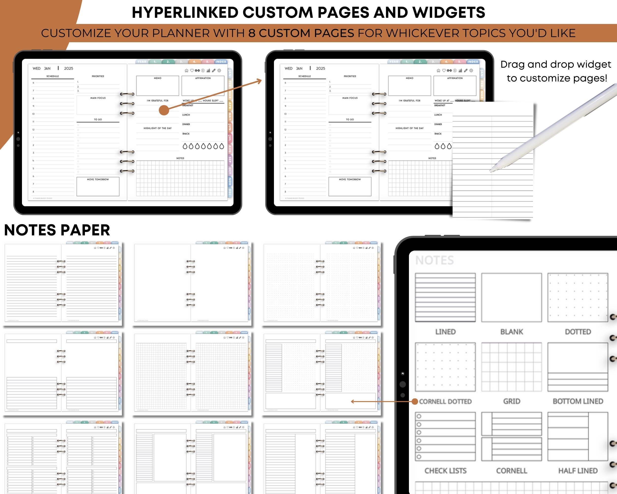 Templates Pack for Remarkable Tablets, Eink Templates, Hyperlinked PDF ...