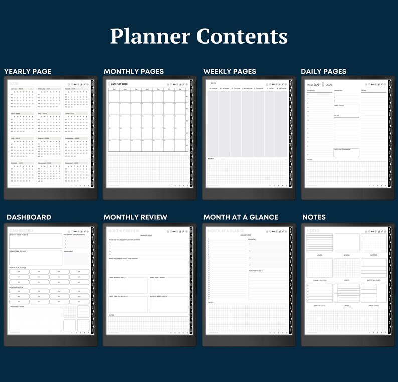 Remarkable Paper Pro Daily 2025 Planner Dated Journal for Remarkable ...