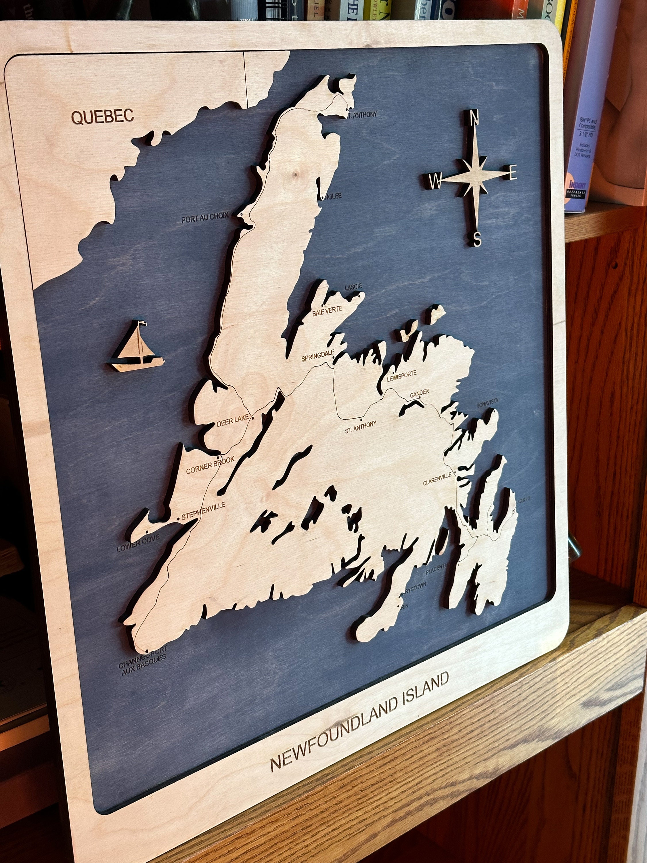 Newfoundland Island Map Wood Laser Decor - Etsy