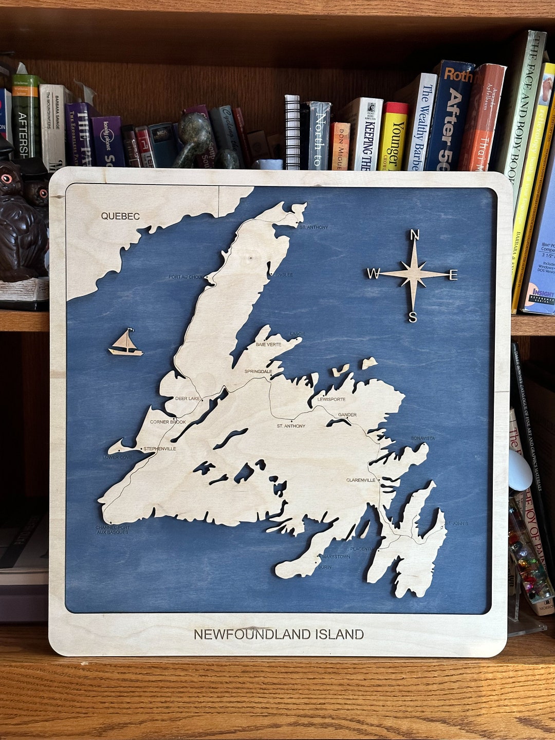 Newfoundland Island Map Wood Laser Decor - Etsy