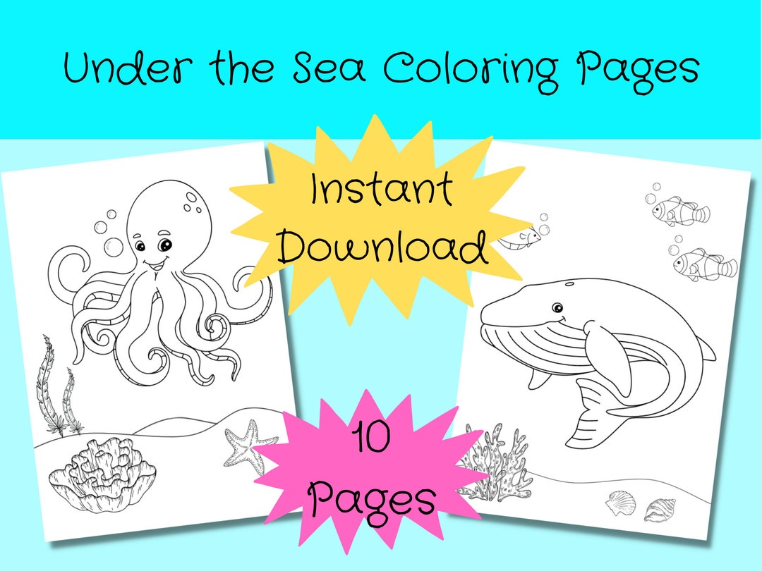 10 Under the Sea Coloring Pages Printable Instant Download - Etsy