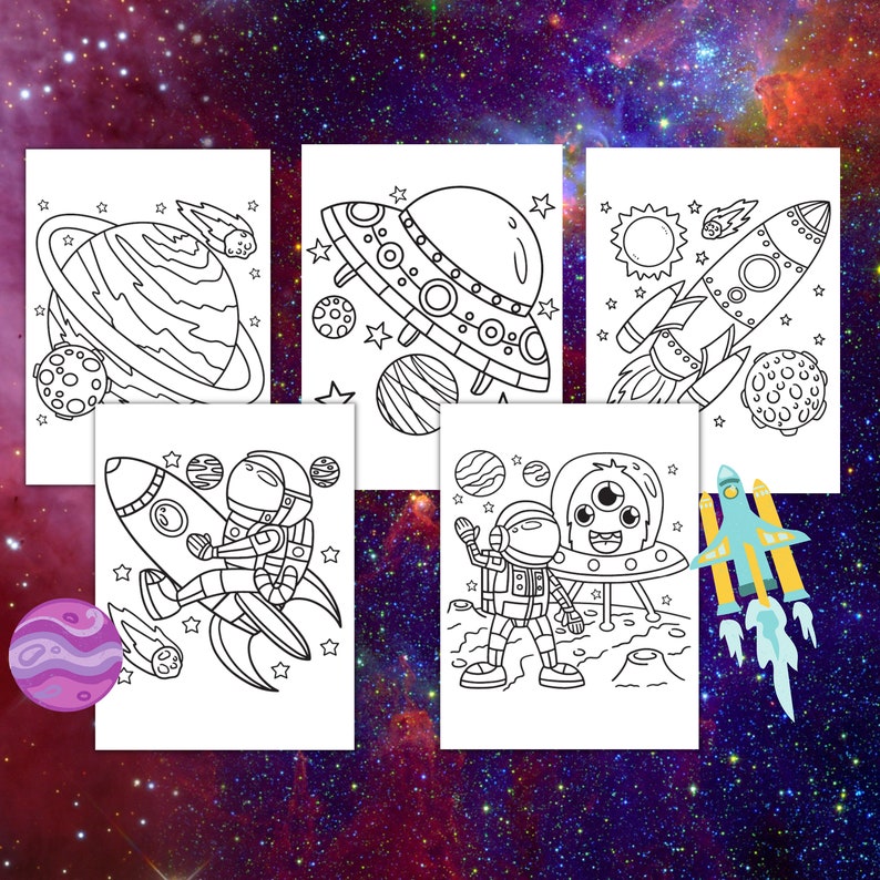 20 Space Coloring Pages Outer Space Science Planet Astronomy Solar ...