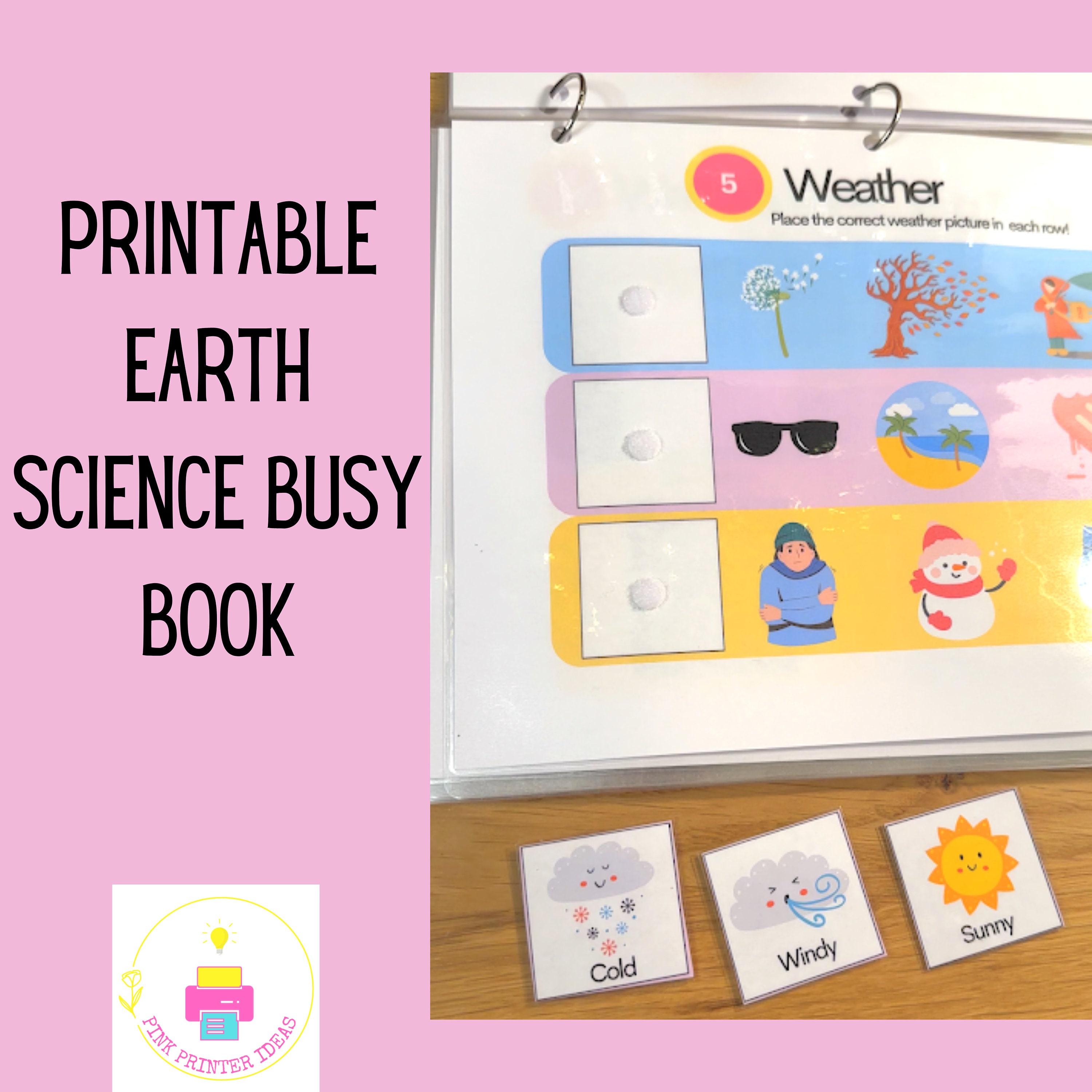 Earth Science Busy Book, Printable, Homeschool Kindergarten Preschool ...