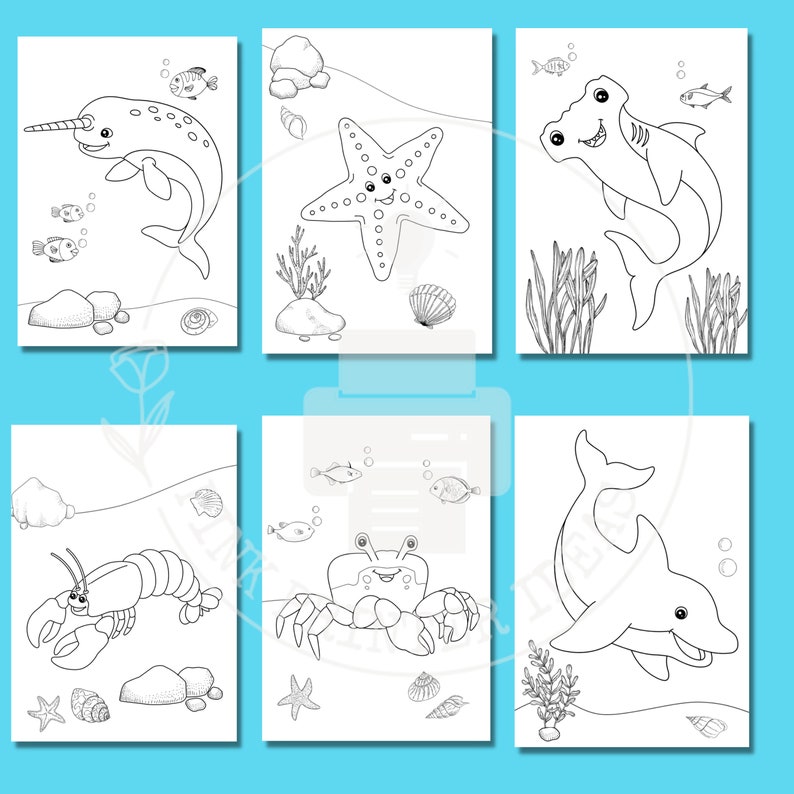 10 Under the Sea Coloring Pages Printable Instant Download Ocean ...