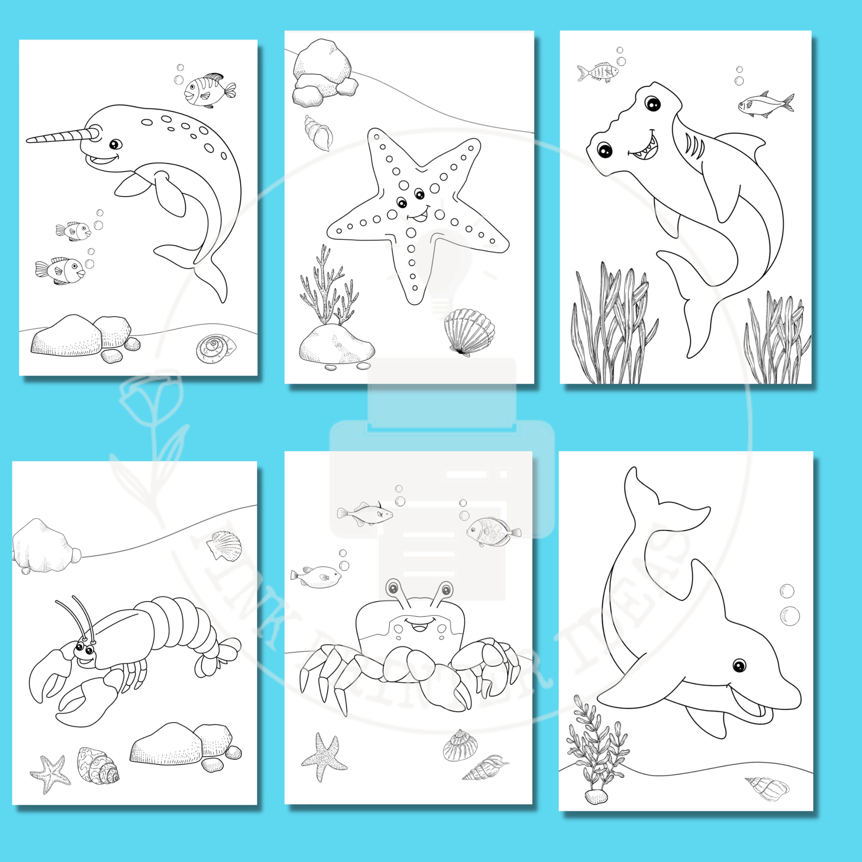 10 Under the Sea Coloring Pages Printable Instant Download Ocean ...