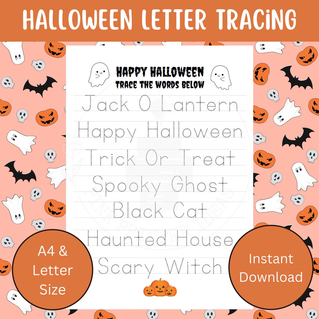 Halloween Handwriting Practice, Letter Tracing, Halloween Printable ...