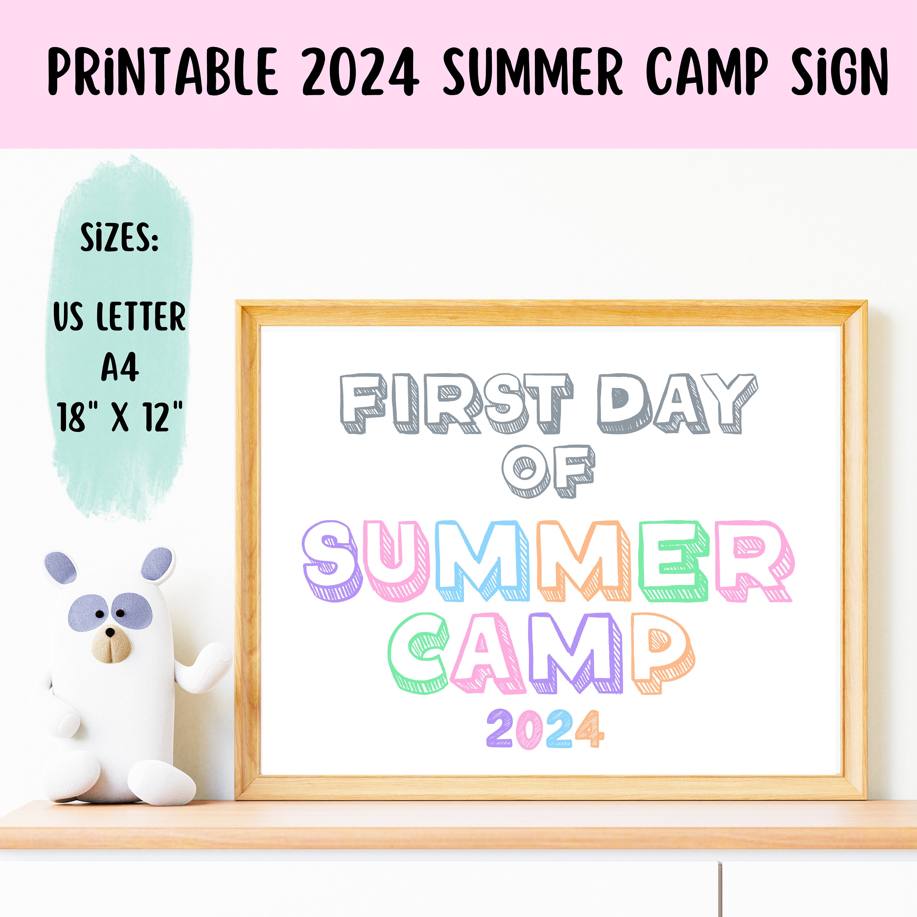 First Day of Summer Camp Sign, Printable, Summer Camp Sign, Summer Camp ...