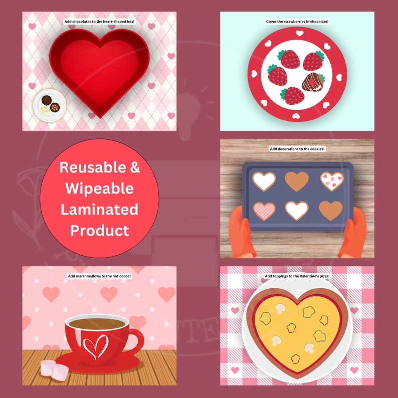 Play Doh Mats Laminated, Valentine's Day, Play Dough Mat, Play Mat ...