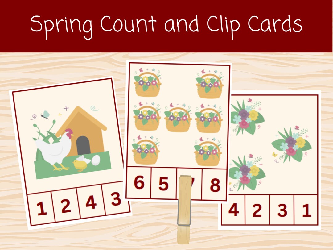 Count and Clip Cards Spring 1 12 Kindergarten Pre K - Etsy