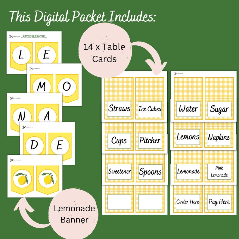 Lemonade Stand Bundle Kit | Printable | Customize Personalize | Summer Activity | Kids Summer ...