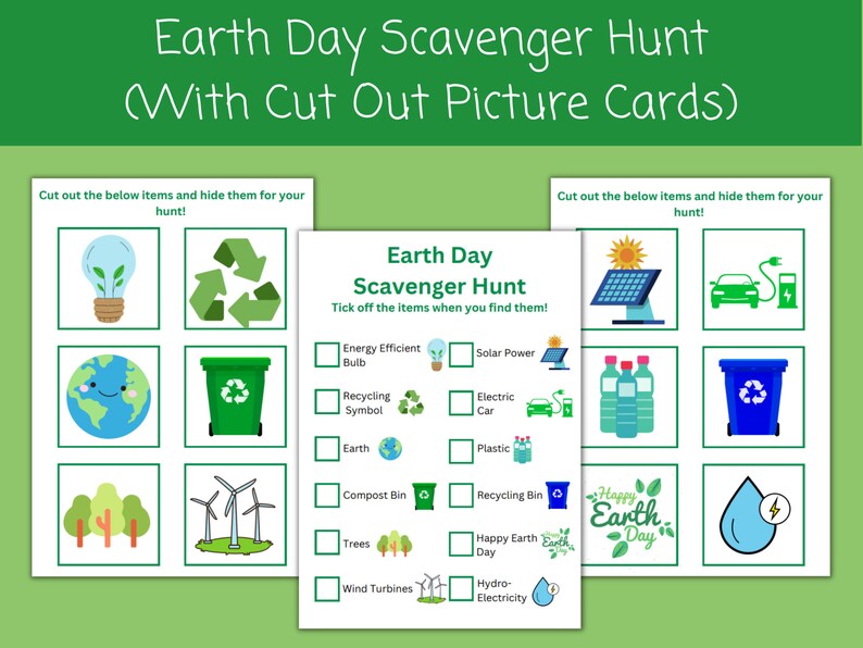 Earth Day Scavenger Hunt | Printable | Instant Download | Educational ...