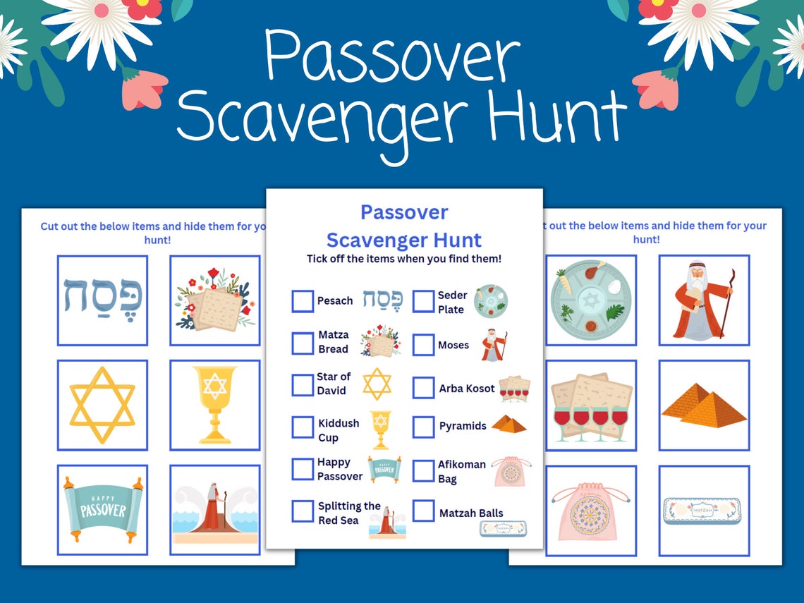 Passover Scavenger Hunt Printable Judaism Pesach Kids - Etsy