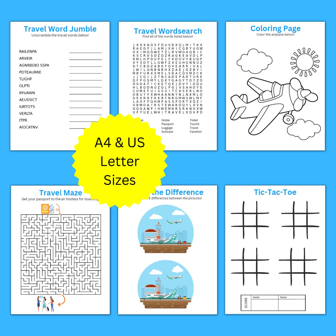 Travel Printable Activities for Kids | Airport Airplane Activities ...