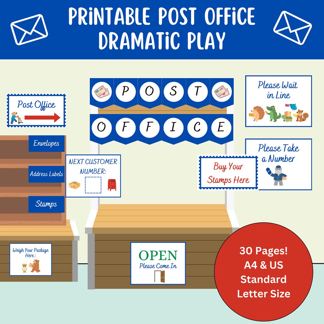 Post Office Bundle Kit | Printable | Dramatic Play | Make Believe ...