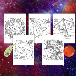 20 Space Coloring Pages Outer Space Science Planet Astronomy Solar ...