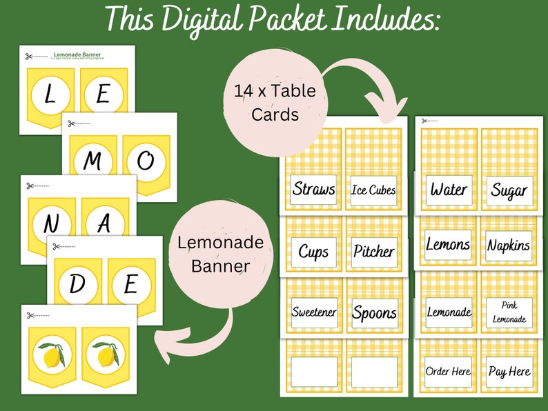 Lemonade Stand Bundle Kit Printable Customize Personalize - Etsy