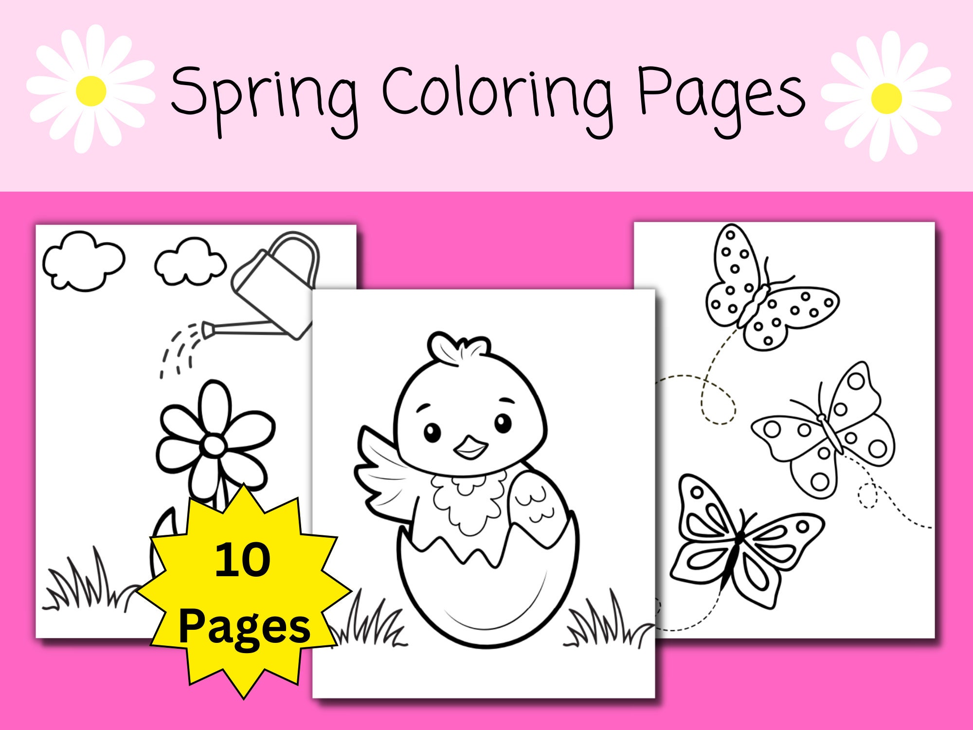Easy Spring Coloring Pages For Kids