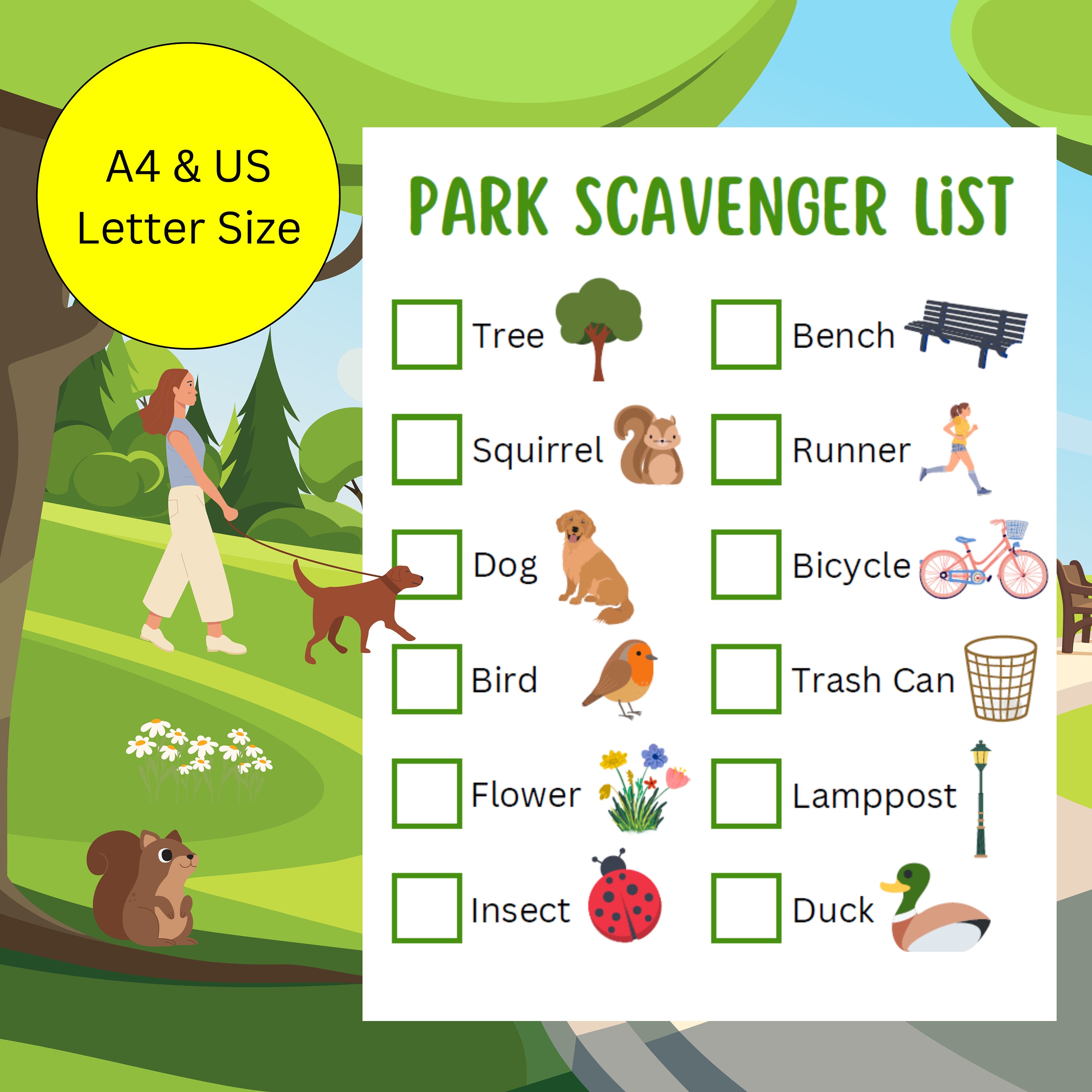Park Scavenger Hunt | I Spy | Checklist | Summer Activity | Kids ...