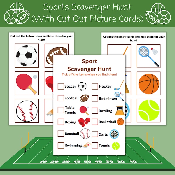 Sports Themed Scavenger Hunt - Etsy