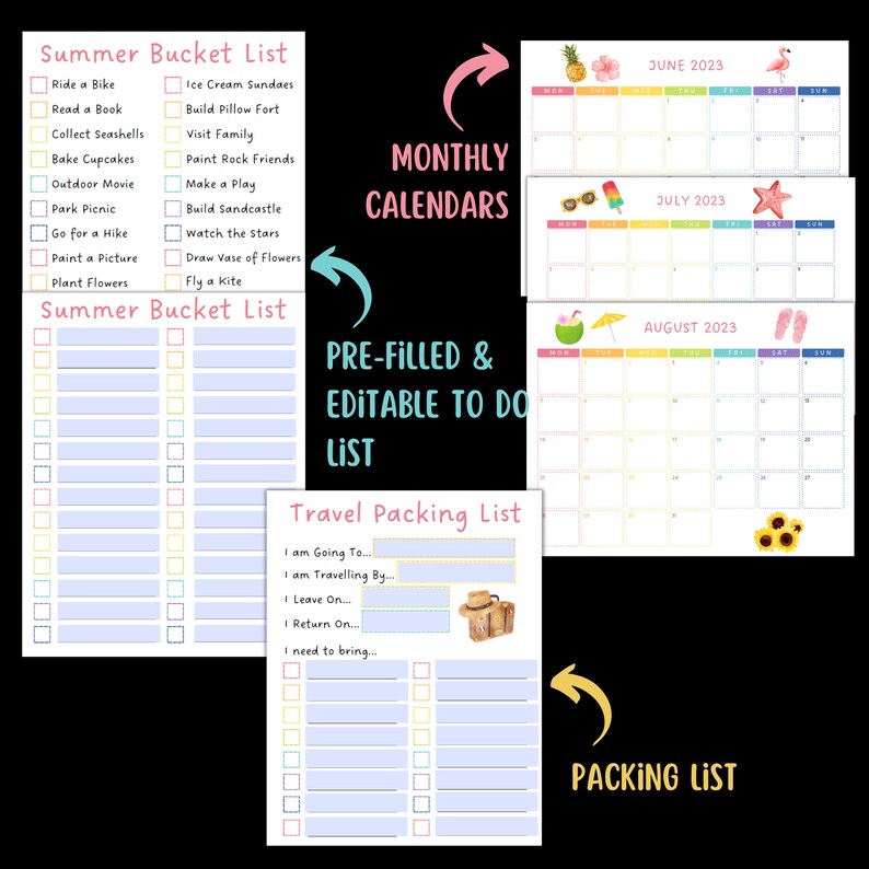 Printable Summer Bundle, Summer Planner Bundle, Summer Activity Bundle ...