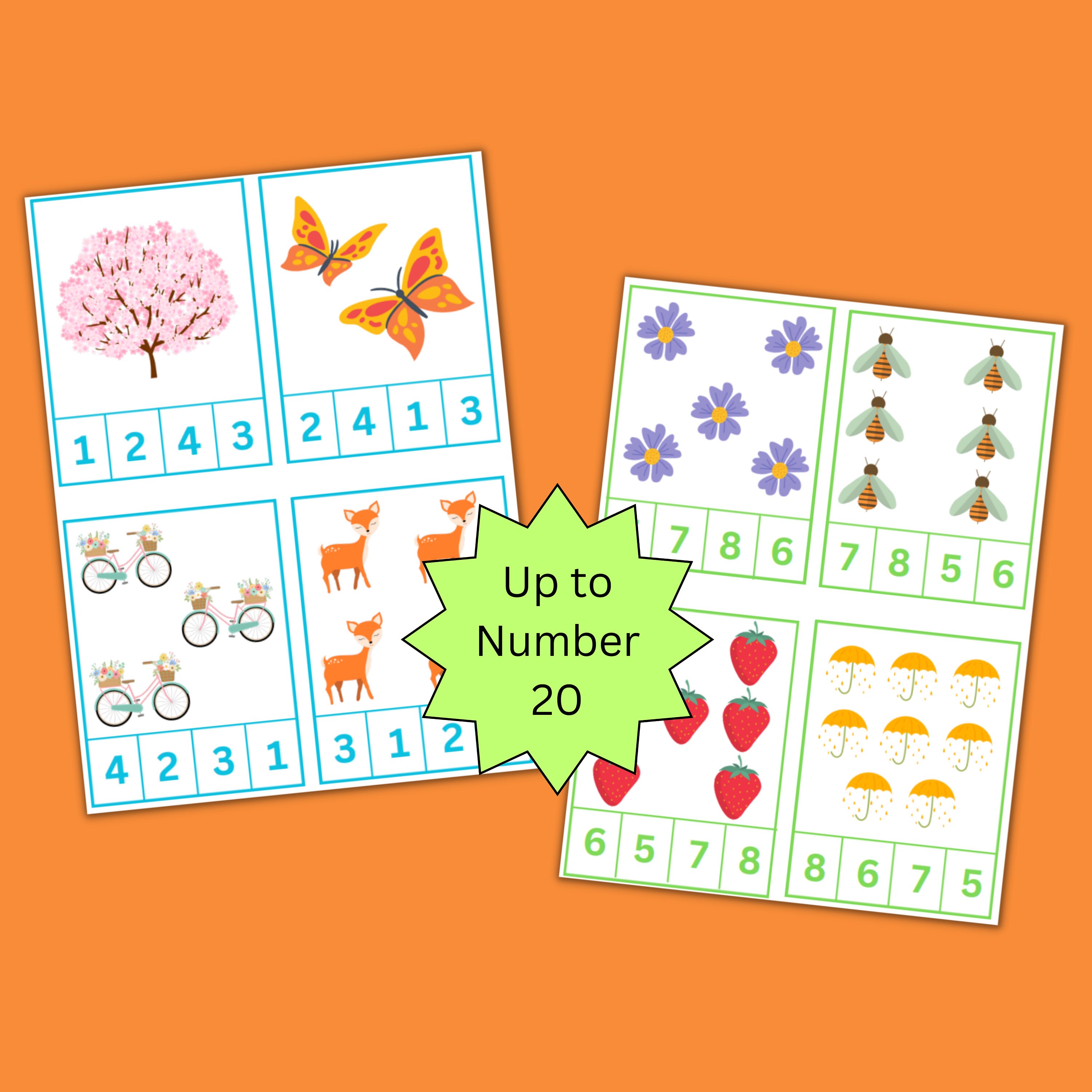 Spring Count and Clip Cards | 1 - 20 | Kindergarten | Pre K ...
