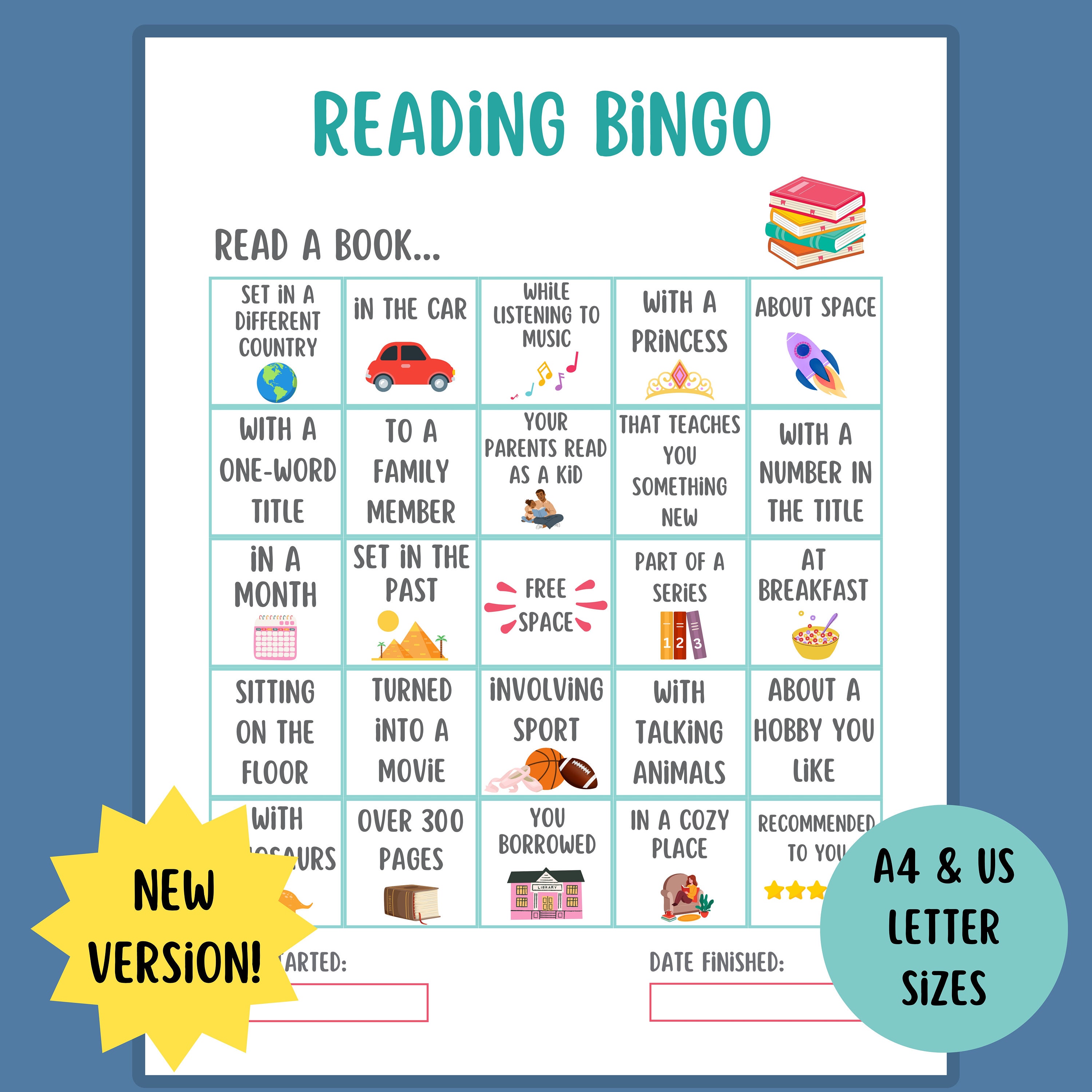 Reading Bingo 2, Printable, Reading List, Book Checklist, Kids Reading ...
