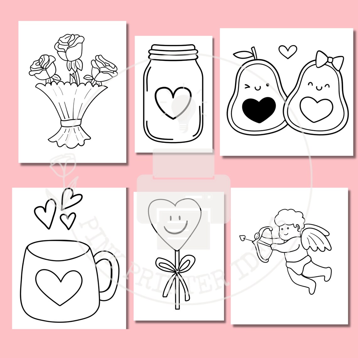 15 Valentine's Day Coloring Pages Love Heart February 14 Romance ...