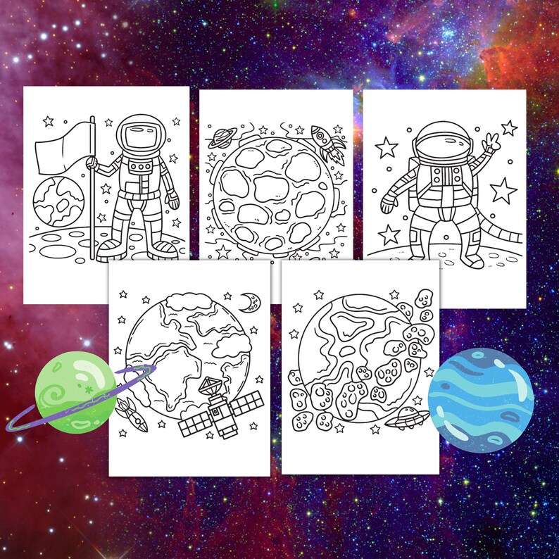 20 Space Coloring Pages Outer Space Science Planet Astronomy Solar ...