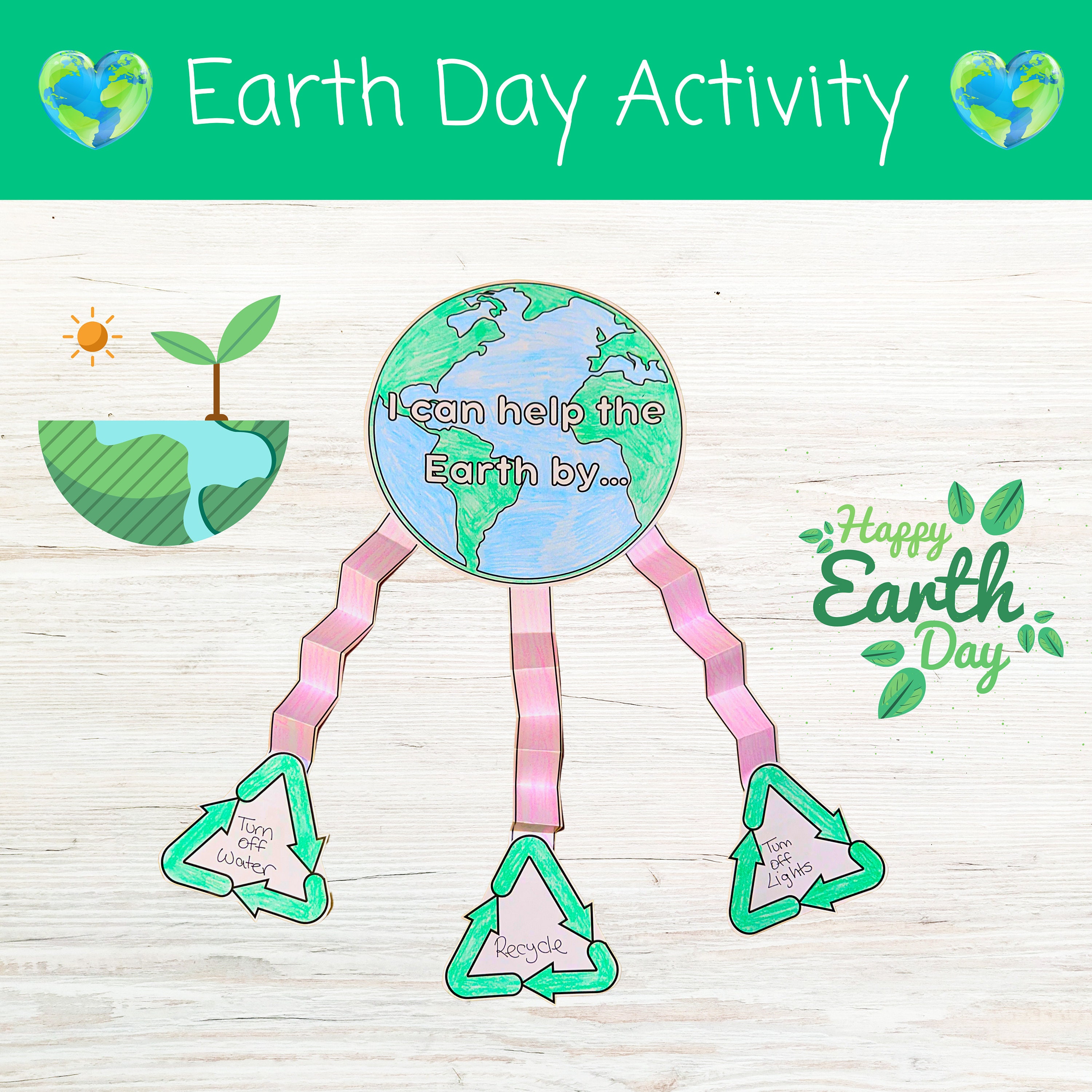 Earth Day Activity | I Can Help the Earth | Printable | Craft ...