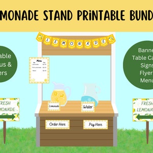 Lemonade Stand Bundle Kit Printable Customize Personalize - Etsy