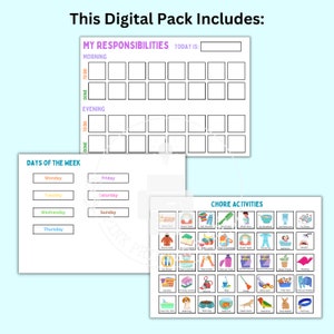 Kids Daily Responsibility Chart Children Chore Chart Routine Chart ...