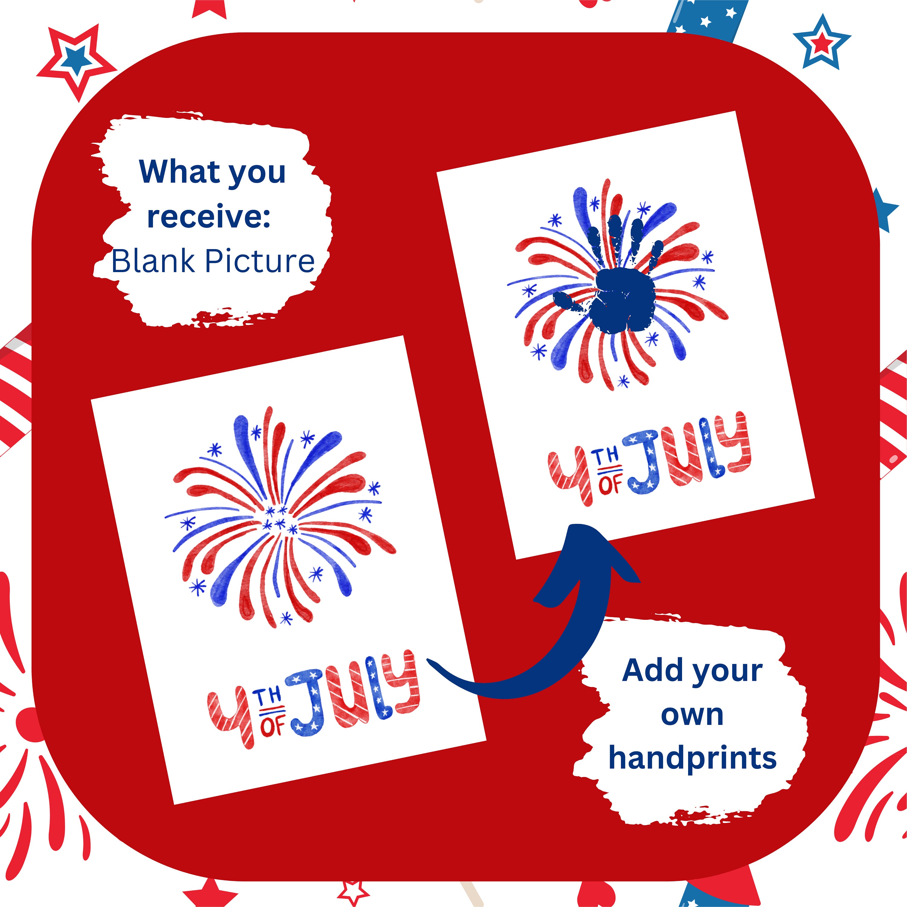 Fourth of July Firework Handprint Art | Handprint Craft | Independence ...