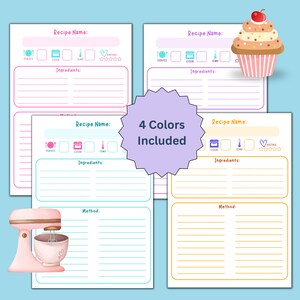 Editable Recipe Card, Printable Recipe Log, Recipe Book, Recipe ...