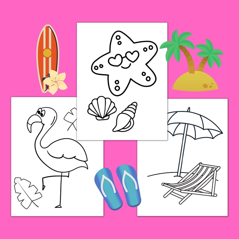 10 Summer Coloring Pages Printable Kindergarten Pre K Instant Download ...