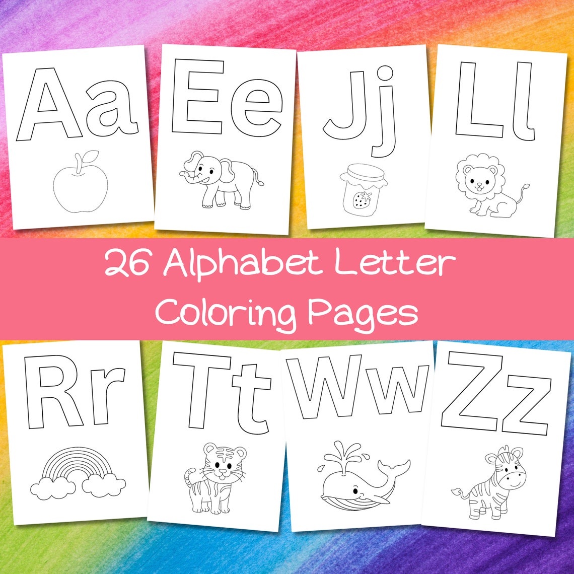 Alphabet Coloring Pages A to Z Little Hands Printable Instant Download ...