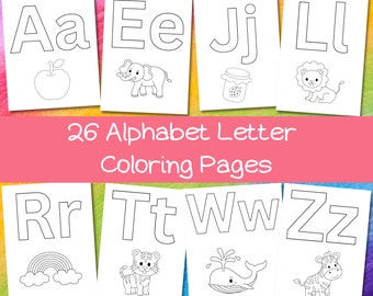 Alphabet Coloring Pages | Single Letter | A to Z | Printable | Instant ...