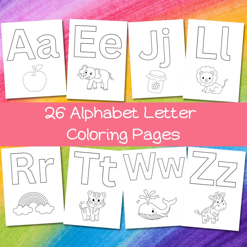 Alphabet Coloring Pages A to Z Little Hands Printable Instant Download ...