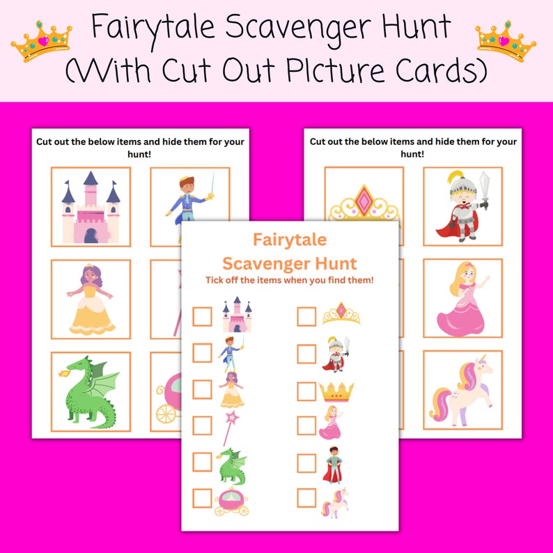 Fairytale Scavenger Hunt | Picture Cards | Fairytale | Fantasy ...