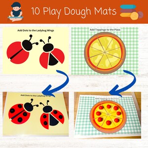 10 Play Dough Mats Printable Play Doh Clay Modelling Creative Play Make ...