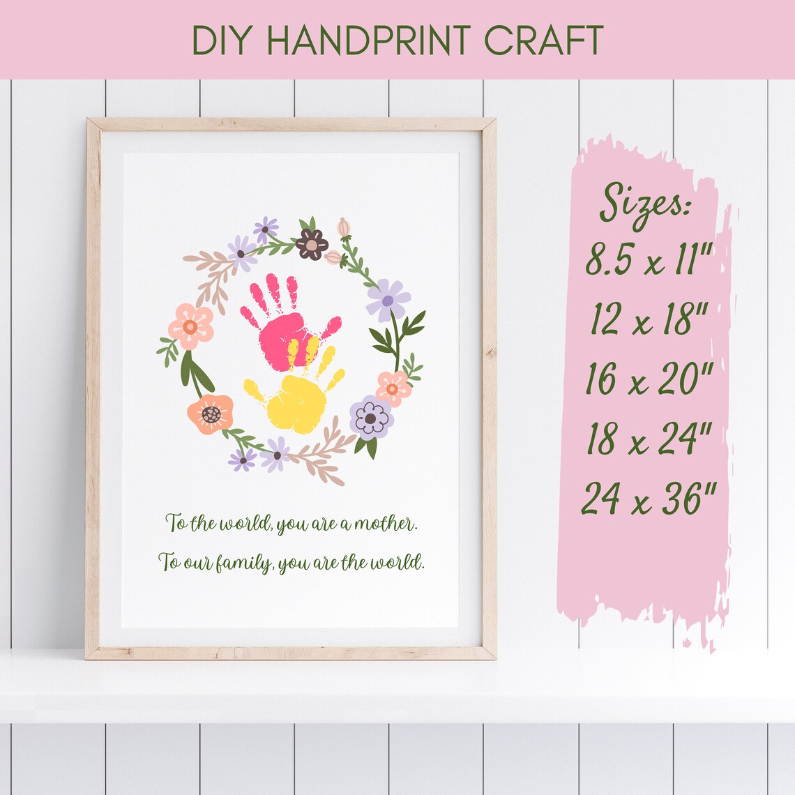 Mother's Day Flower Handprint Craft Art, DIY Gift, Keepsake, Toddler ...
