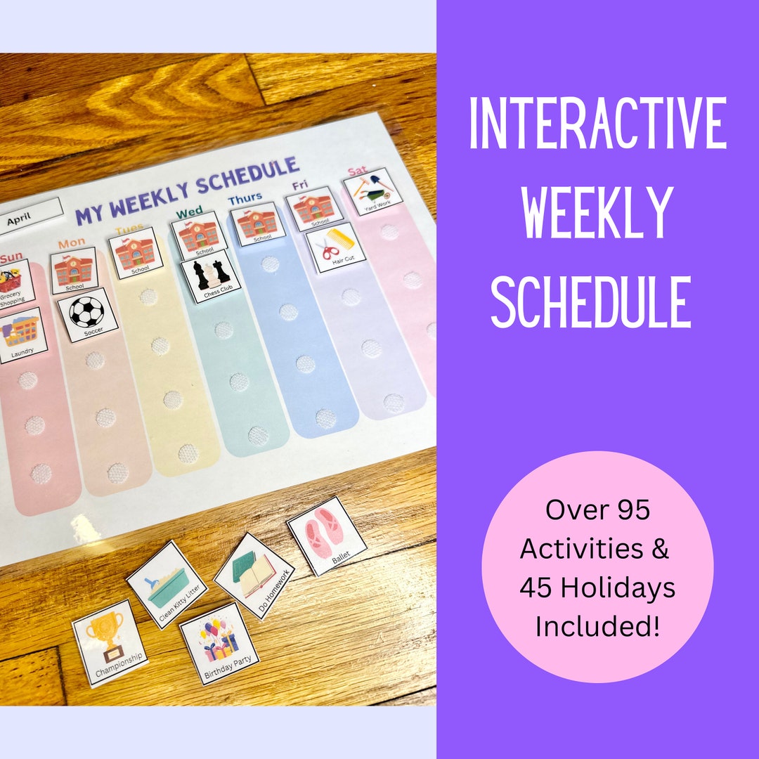 Kids Weekly Schedule | Interactive Schedule | Responsibilities ...