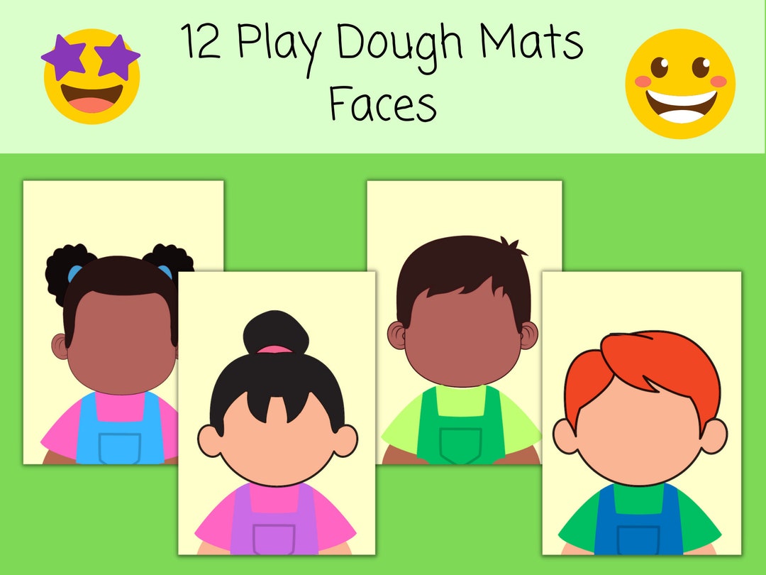 12 Blank Face Play Dough Mats Printable - Etsy