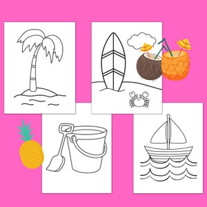 10 Summer Coloring Pages Printable Kindergarten Pre K Instant Download ...
