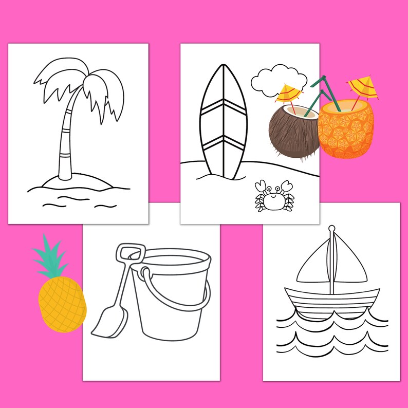 10 Summer Coloring Pages Printable Kindergarten Pre K Instant Download ...
