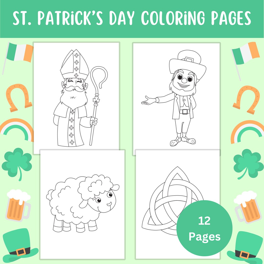 St. Patrick's Day Printable Coloring Pages, Coloring Book, Shamrock ...