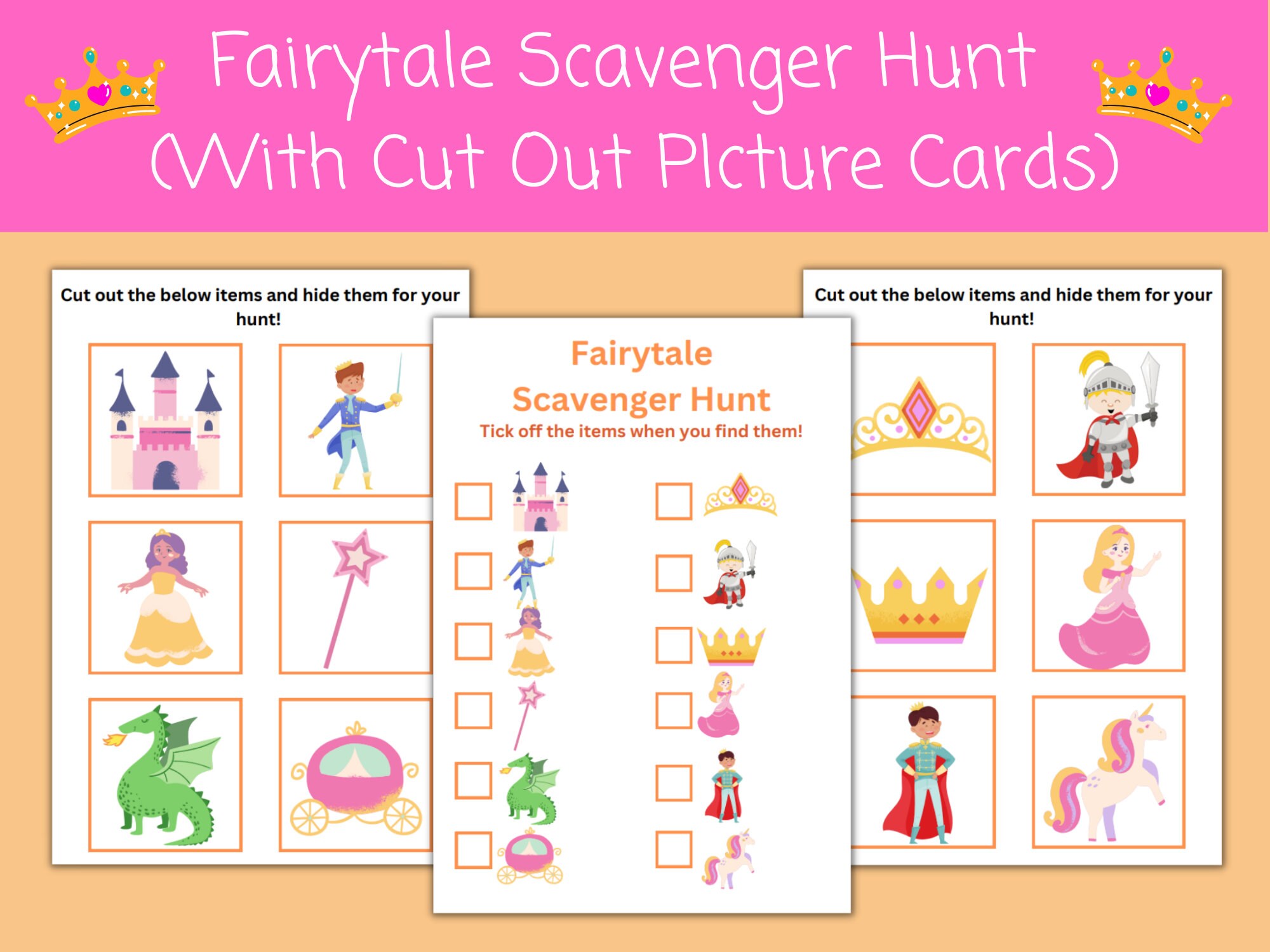 Fairytale Scavenger Hunt Picture Cards Fairytale Fantasy - Etsy