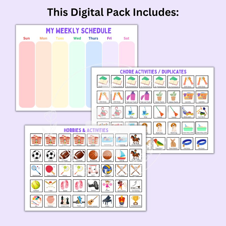 Kids Weekly Schedule Interactive Schedule Responsibilities Homeschool ...