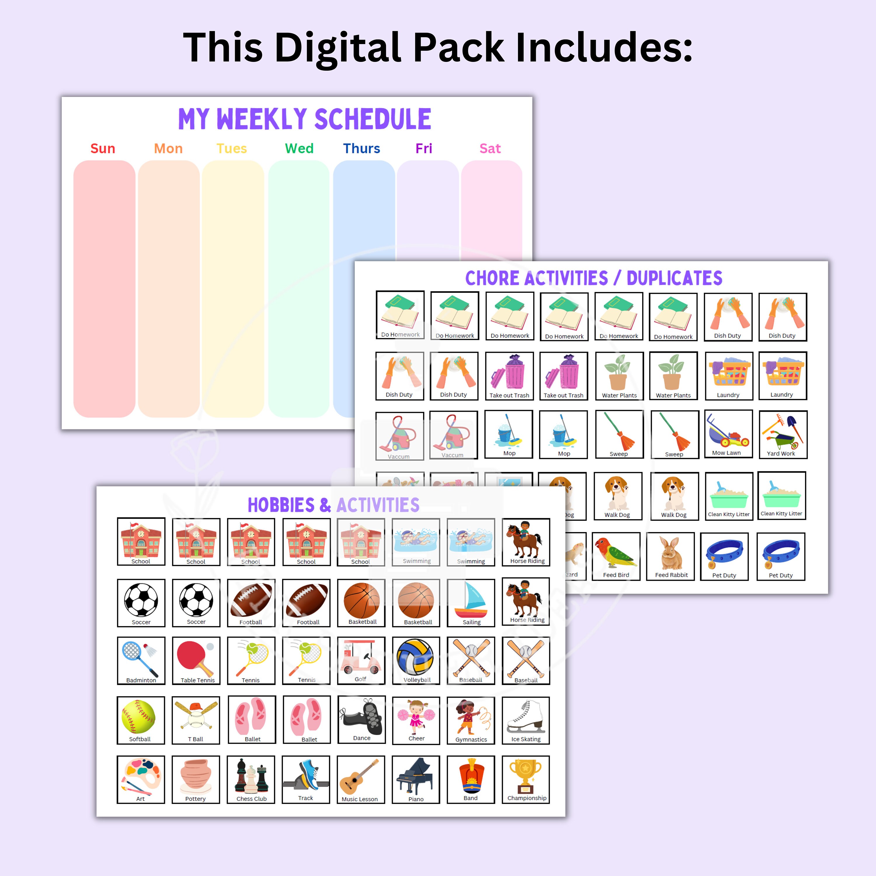 Kids Weekly Schedule | Interactive Schedule | Responsibilities ...