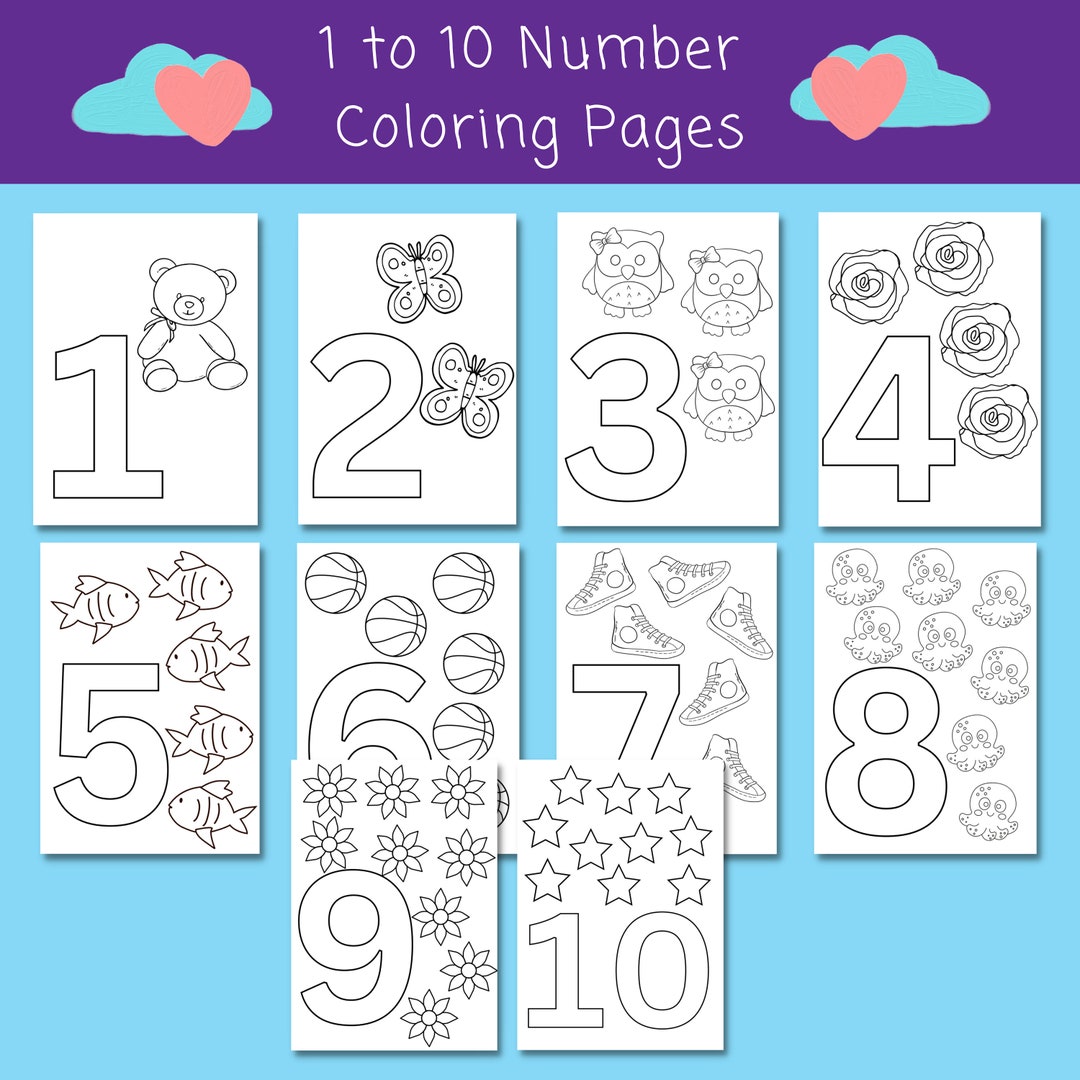 Numbers Coloring Pages | 1 to 10 | Counting | Mathematics | Math for ...