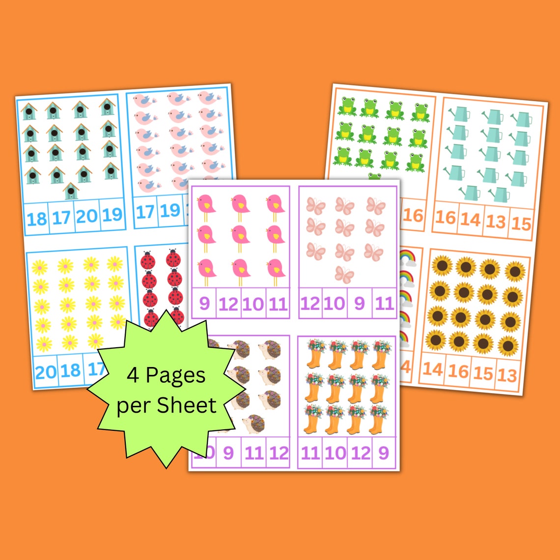 Spring Count and Clip Cards | 1 - 20 | Kindergarten | Pre K ...